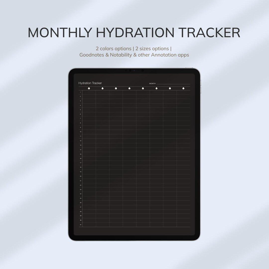 Monthly Hydration Tracker: Minimalist Digital Planner (PDF, A4 & Letter ...