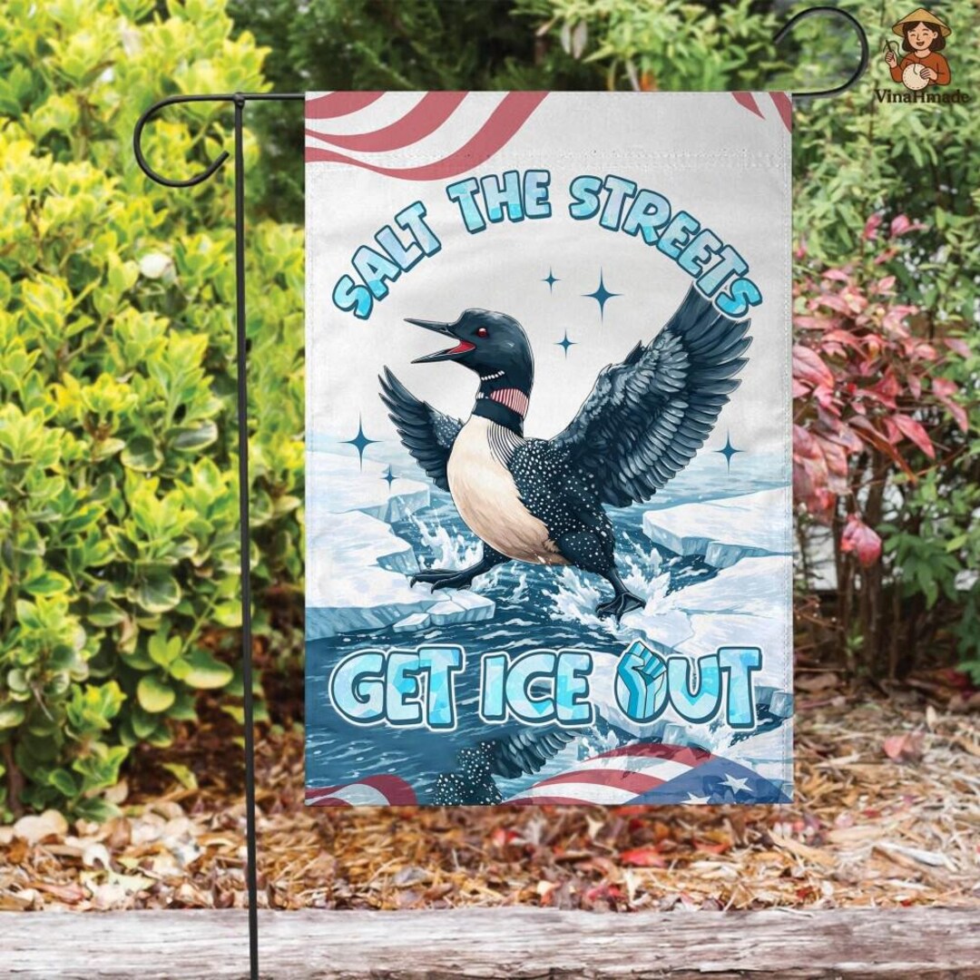 Minnesota Loon Salt the Streets Get ICE Out Flag, Minnesota Rebel ...