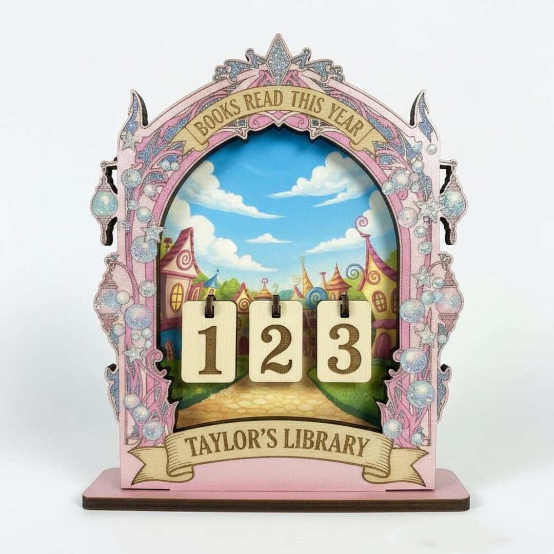 Pink Witch Tracker, Wicked for Wooden Stand Book Tracker, Bookshelf ...
