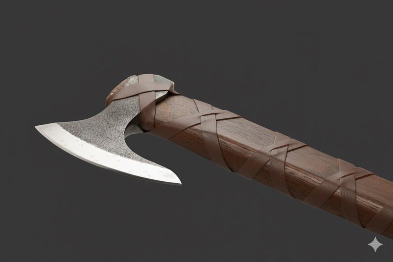Handcrafted Medieval Viking Axe With Leather Sheath - Authentic Norse ...