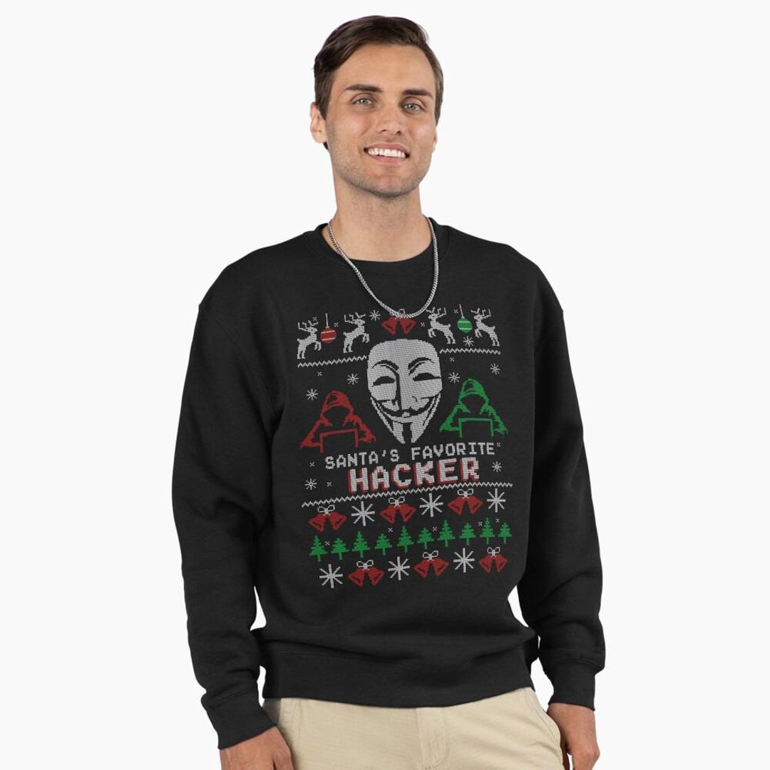 Santa's Favourite Hacker Christmas Lightweight Sweatshirt - Etsy