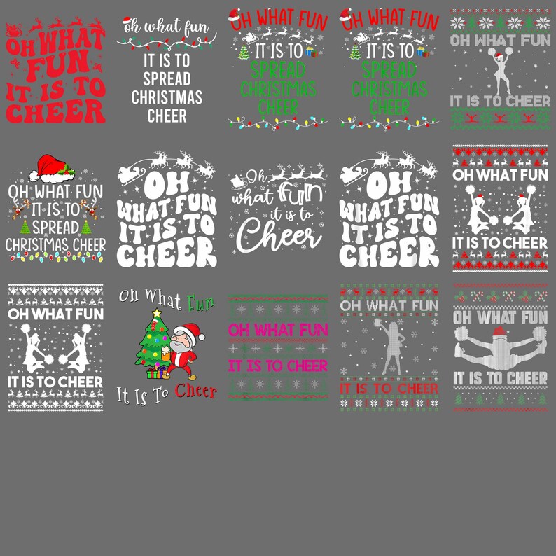 Oh What Fun It is to Cheer Christmas PNG - Funny Cheerleading Holiday ...