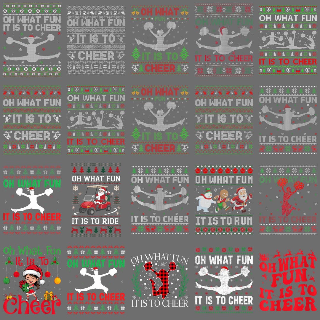Oh What Fun It is to Cheer Christmas PNG - Funny Cheerleading Holiday ...