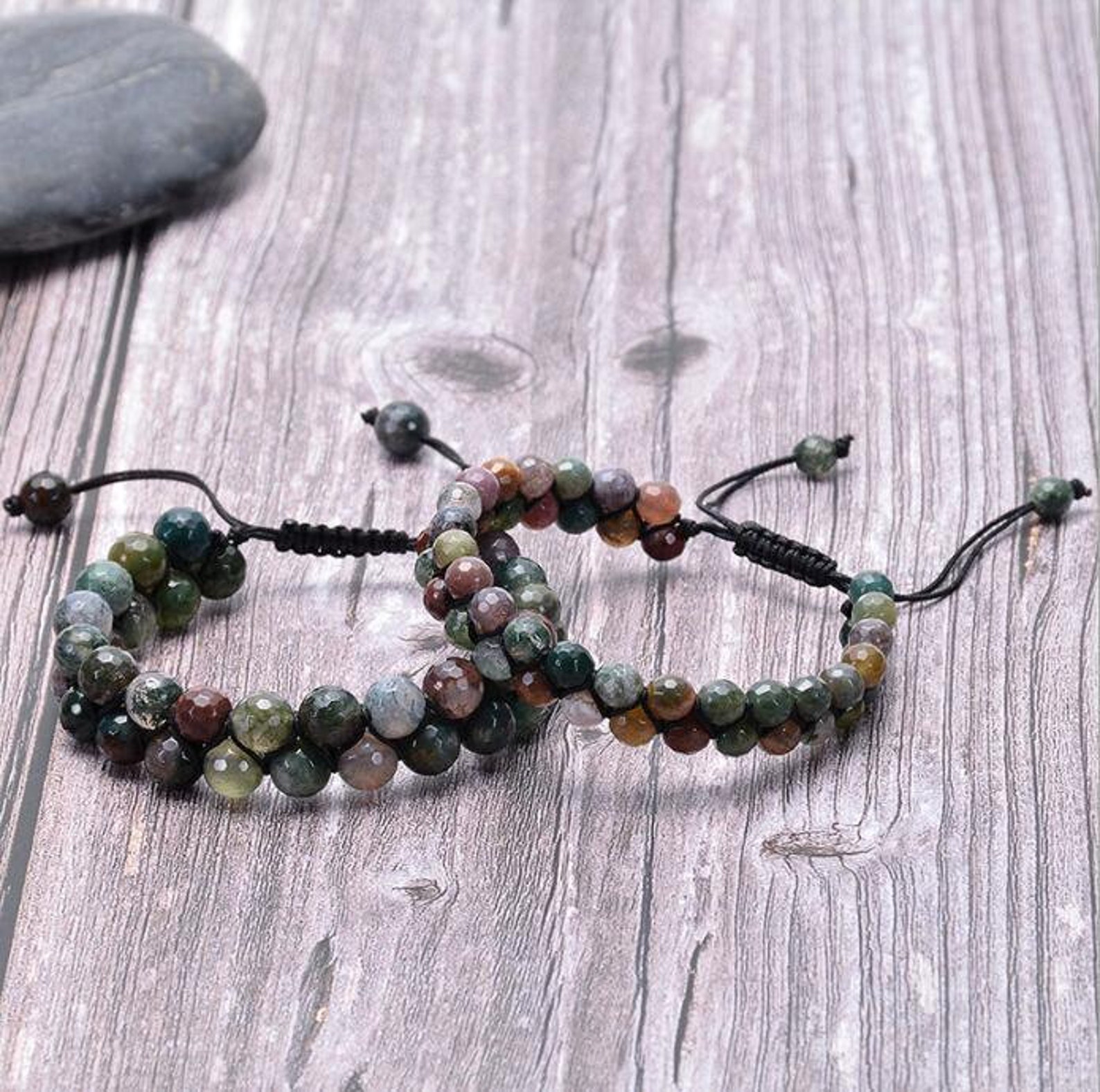 Man Jade Bracelet Dark Green Jade Black Bracelet Real Jade - Etsy