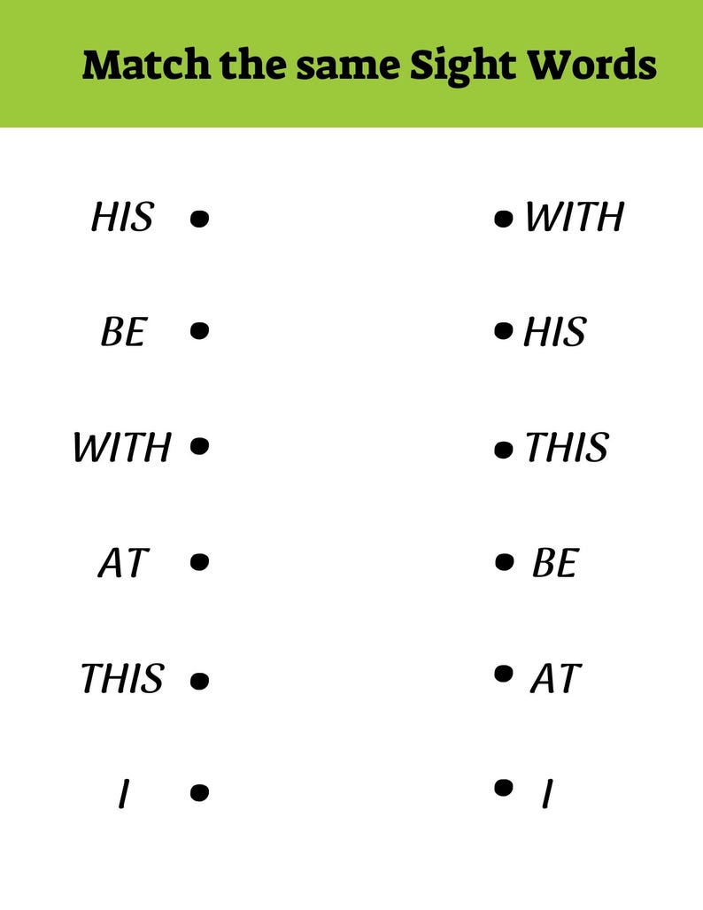 Children's Sight Word Adventure Workbook, Kindergarten Dolch Practice ...