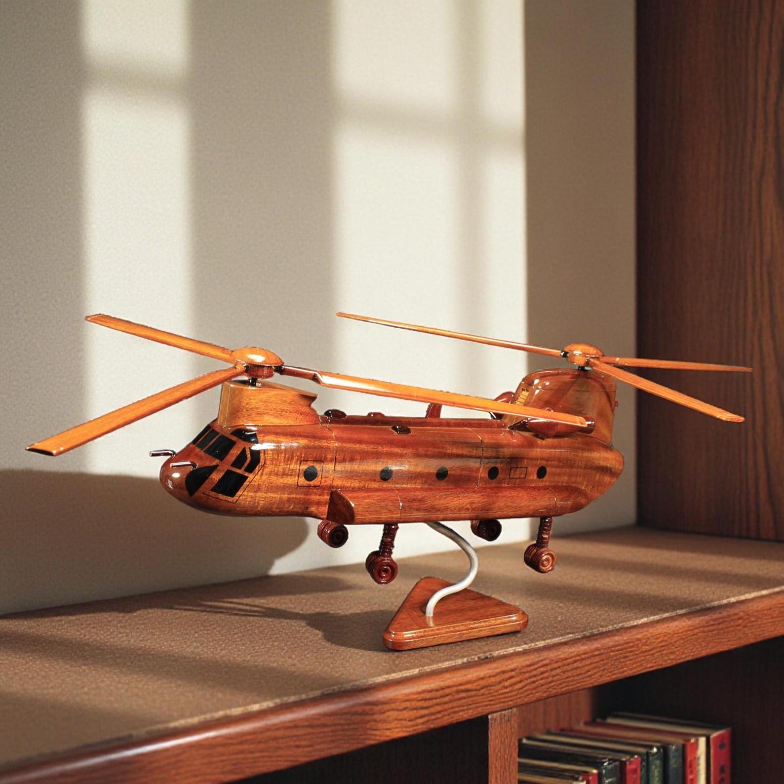 CH-47 Tandem Rotor Heavy Lift Helicopter Wooden Model | Handcrafted ...