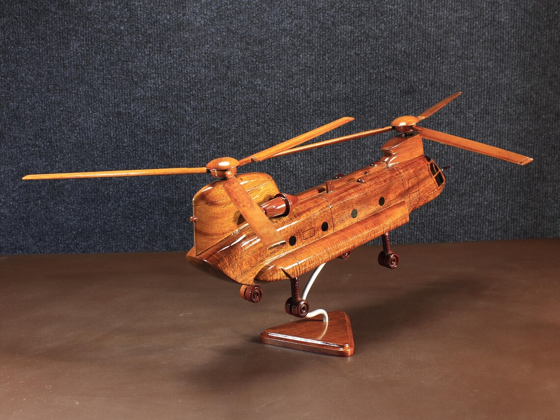CH-47 Tandem Rotor Heavy Lift Helicopter Wooden Model | Handcrafted ...