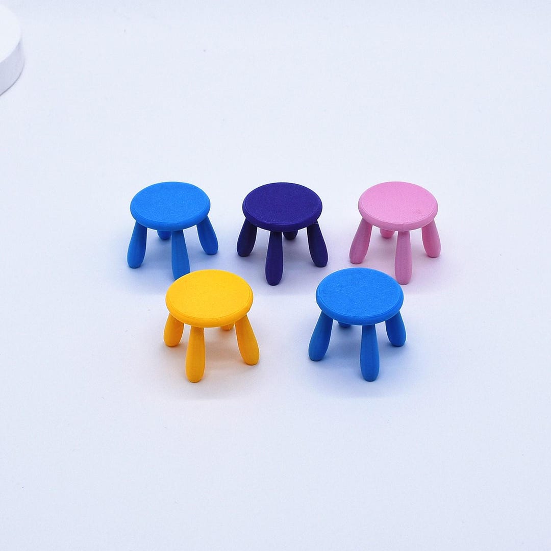 Miniature Dollhouse Stool 3D Printed PLA, 4 Colors Choose , 1:12 Scale ...