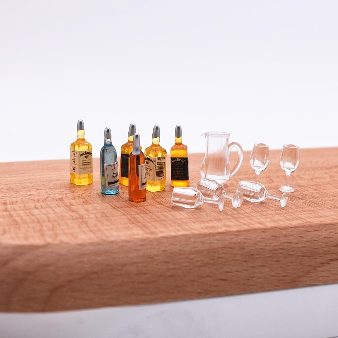 Dollhouse Miniature Wine Set 12pcs | PLA Material Micro Miniatures | 6 ...
