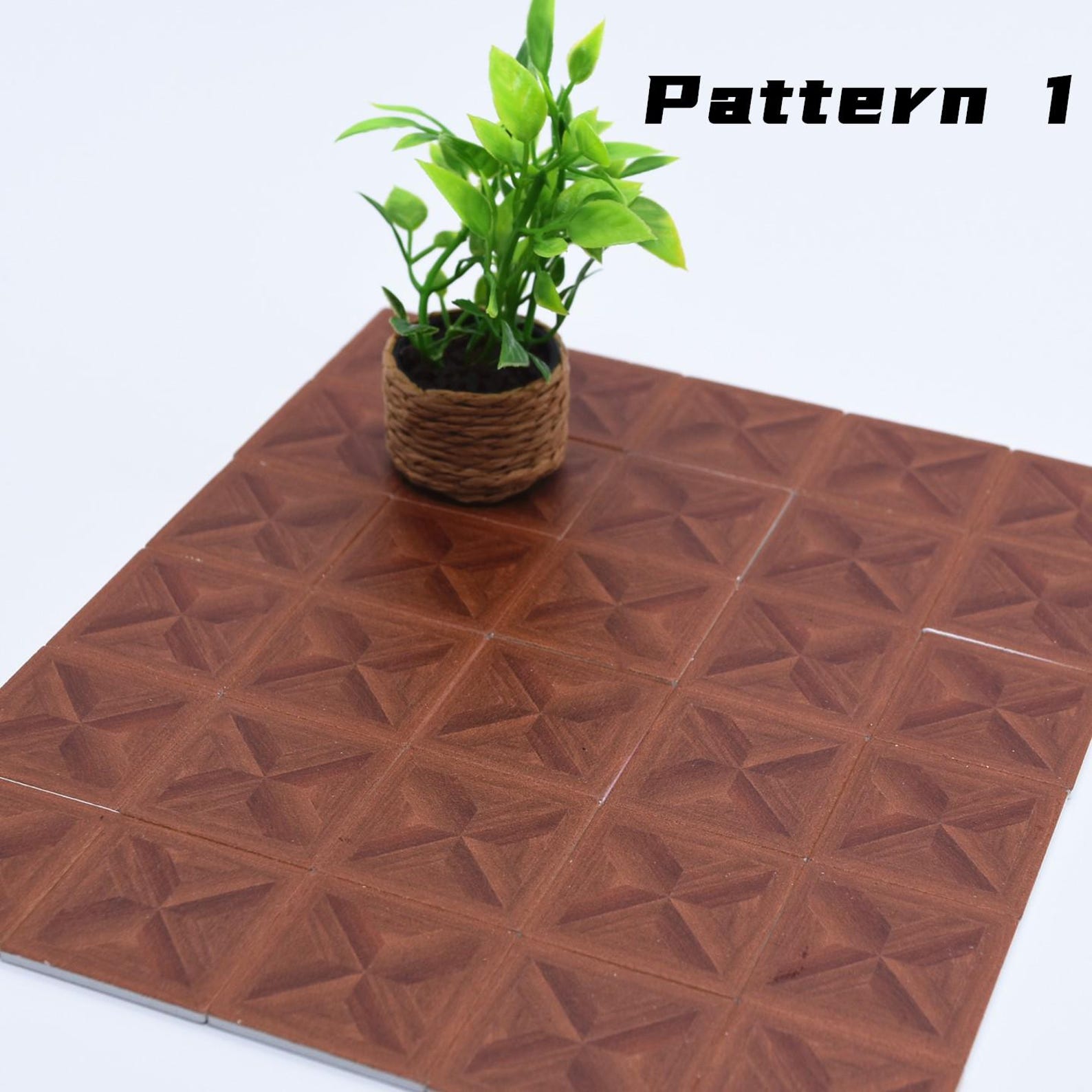 Miniature Dollhouse Flooring Tiles, 30pcs Wood Tiles With Prints for 1: ...