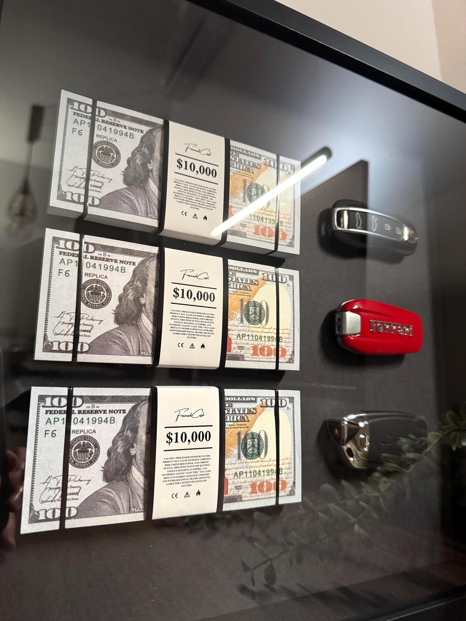 The Wealth Display – Dollar Stack & Supercar Keys Frame by Framedcash ...