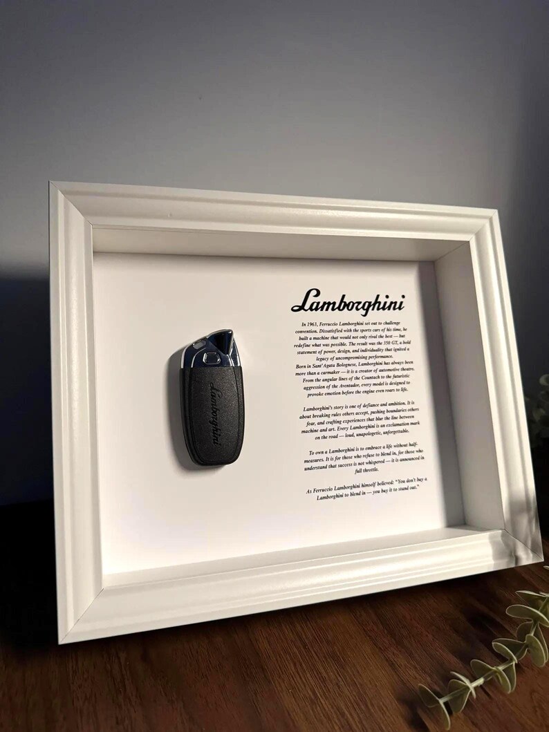 The History of Lamborghini Frame by Framedcash | Luxury Lamborghini Key ...