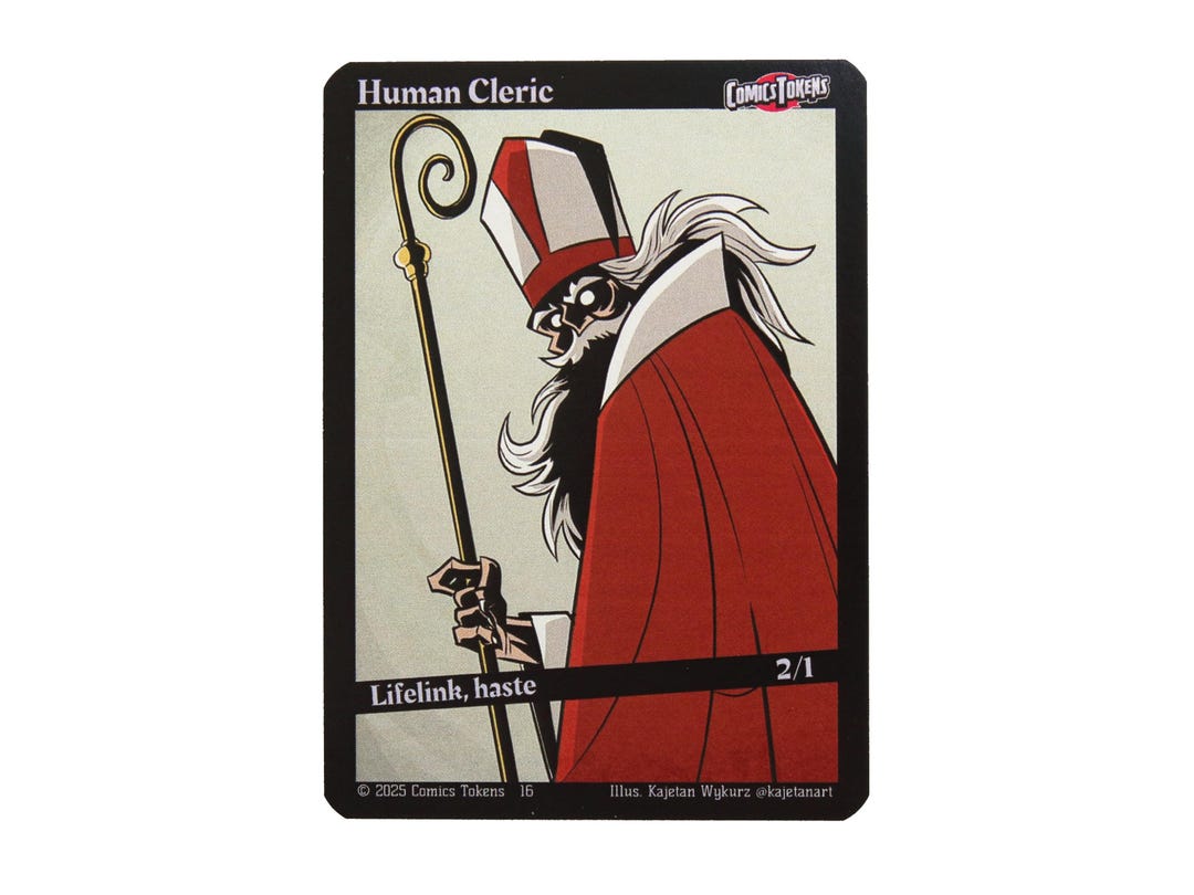 Human Cleric 2/1 Lifelink Haste MTG Token With Comic Art by Kajetan ...