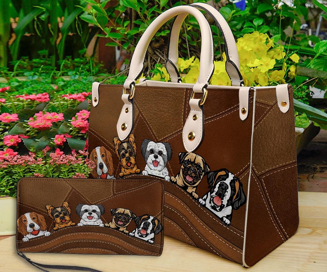 Dog Personalized Leather Handbag, Personalized Gift for Dog Lovers, Dog ...