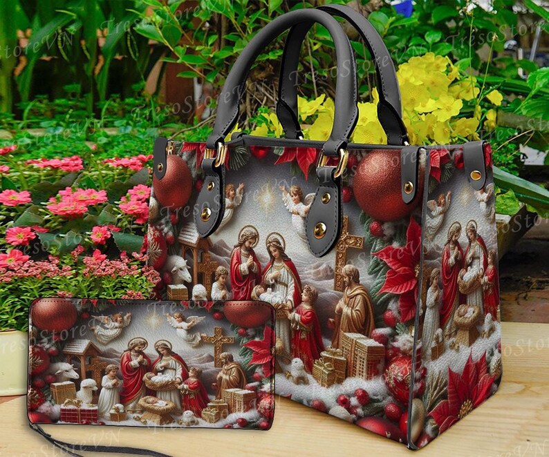 Merry Christmas Jesus and Maria Women Leather Bag Purses,christmas ...