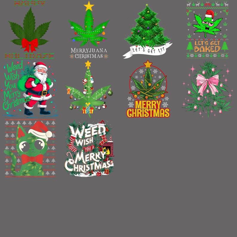 Cannabis Xmas Tree PNG - Funny Christmas Weed Sublimation Clipart ...