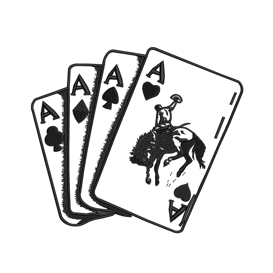 Cowboy Poker Embroidery Design: Western Playing Cards (INSTANT DOWNLOAD ...