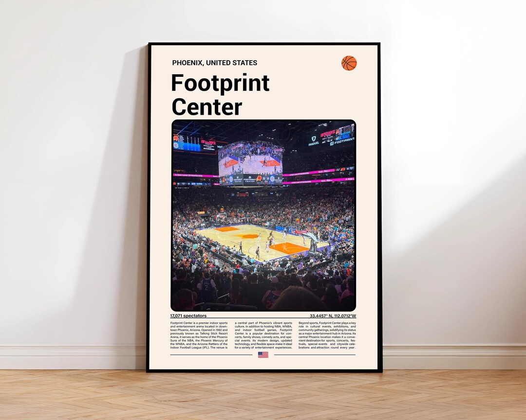 Footprint Center, Suns Poster, Basketball Wall Art, NBA WNBA Stadium ...