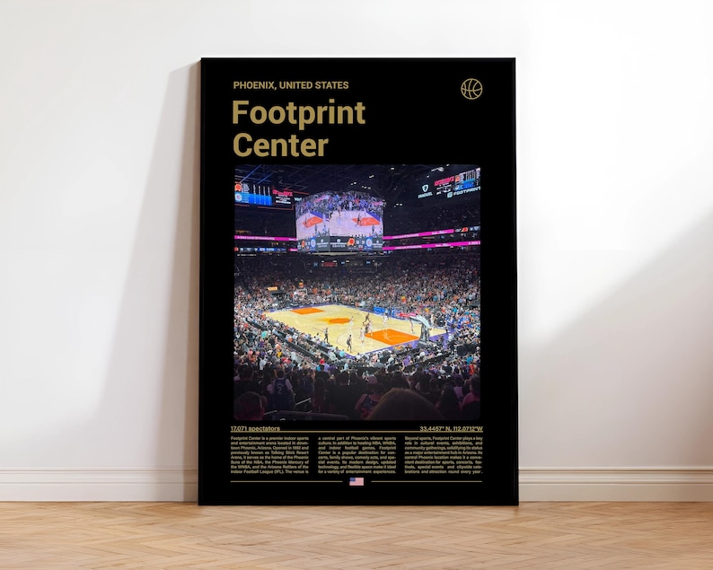 Footprint Center, Phoenix Stadium Print, Mercury Wall Art, NBA Arena ...