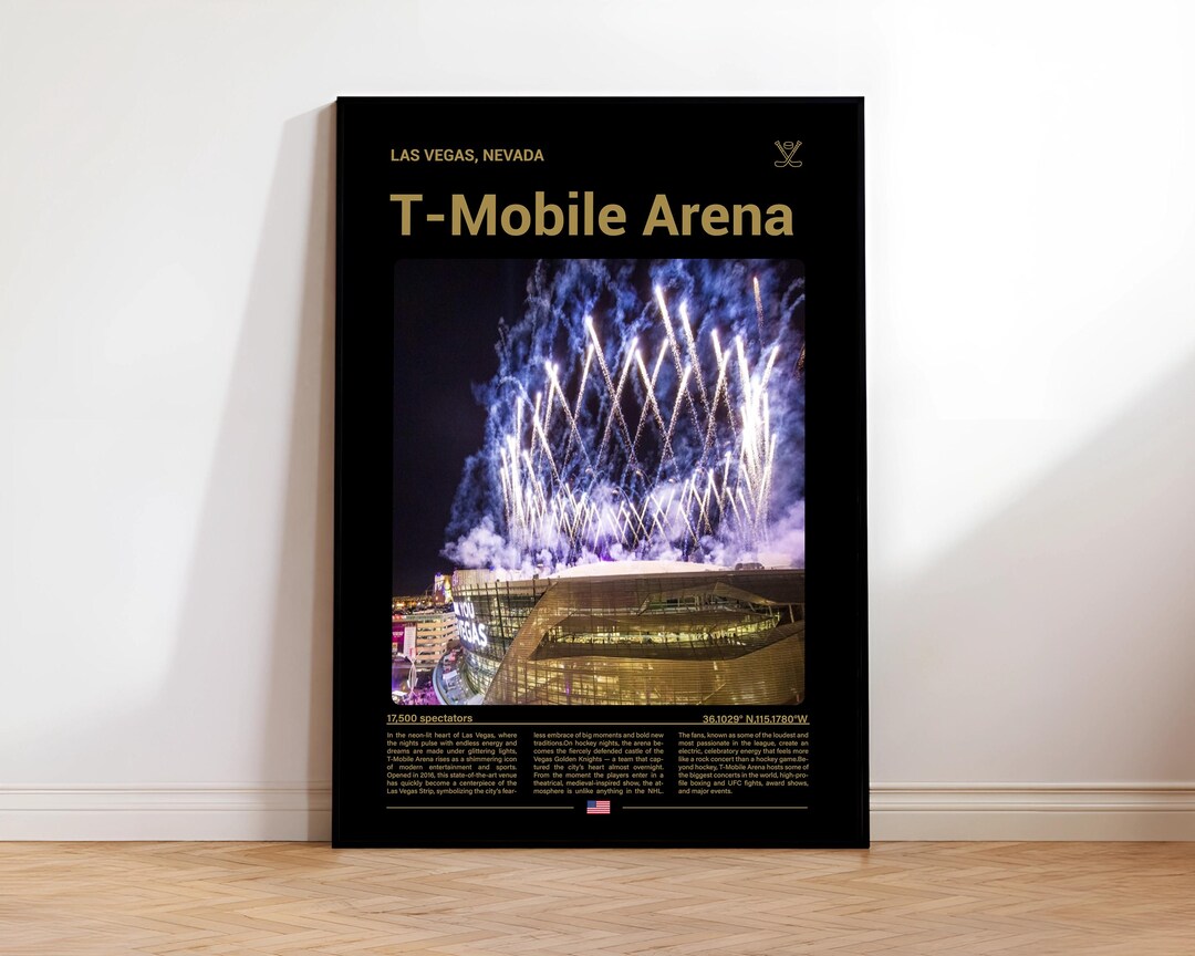 T-mobile Arena Poster, Vegas Golden Knights Stadium Print, Golden ...