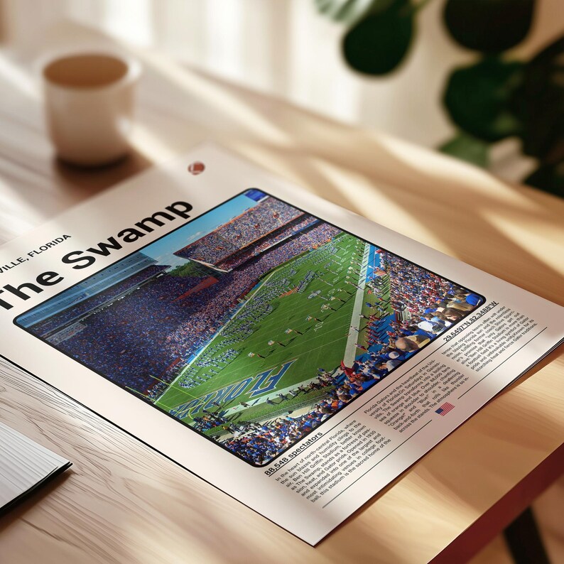 The Swamp Poster, Florida Gators Stadium Print, Ben Hill Griffin ...