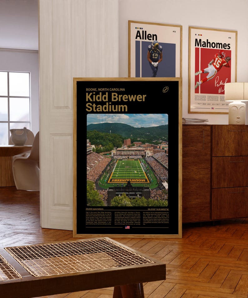 Kidd Brewer Stadium, Mountaineers Poster, Appalachian State Wall Art ...