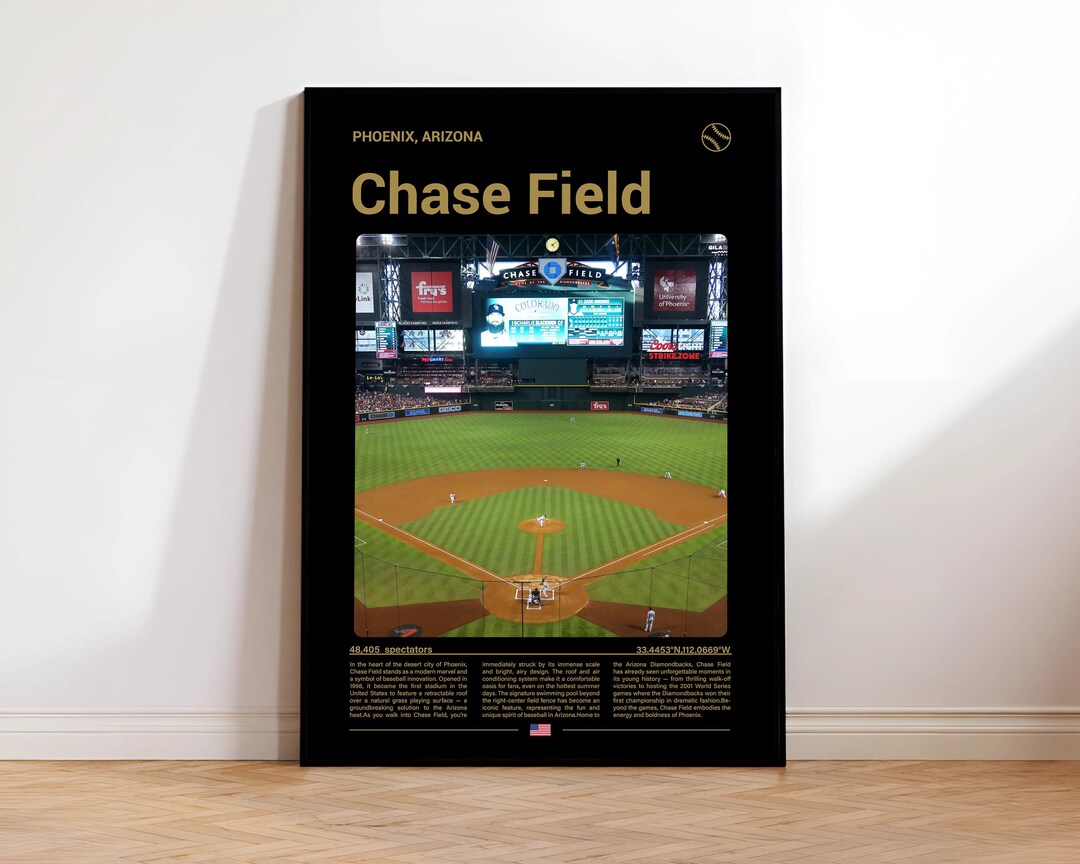 Arizona Diamondbacks Stadium Print, Chase Field Poster, Diamondbacks ...