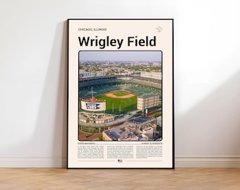 Wrigley Field Print, Baseball Stadium Painting, Chicago Cubs Poster - Etsy
