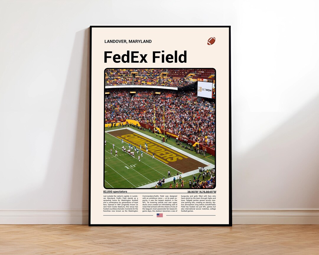 Fedex Field Stadium Print, Washington Commanders Poster, Commanders ...