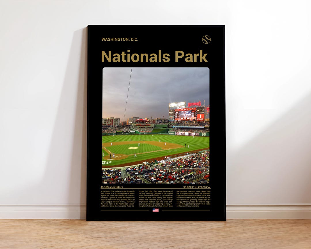 Nationals Park Poster, Washington Nationals Stadium Print, Nationals ...