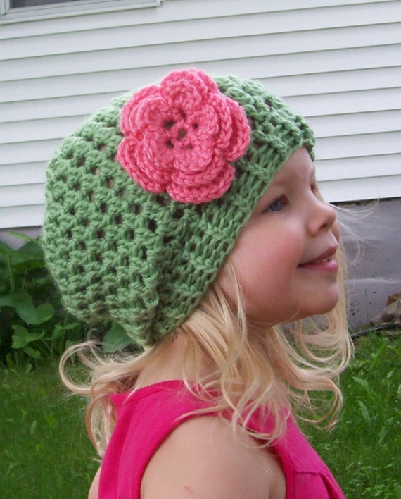Items similar to Girls Slight Slouch Hat PDF Crochet Pattern - 3 Sizes ...