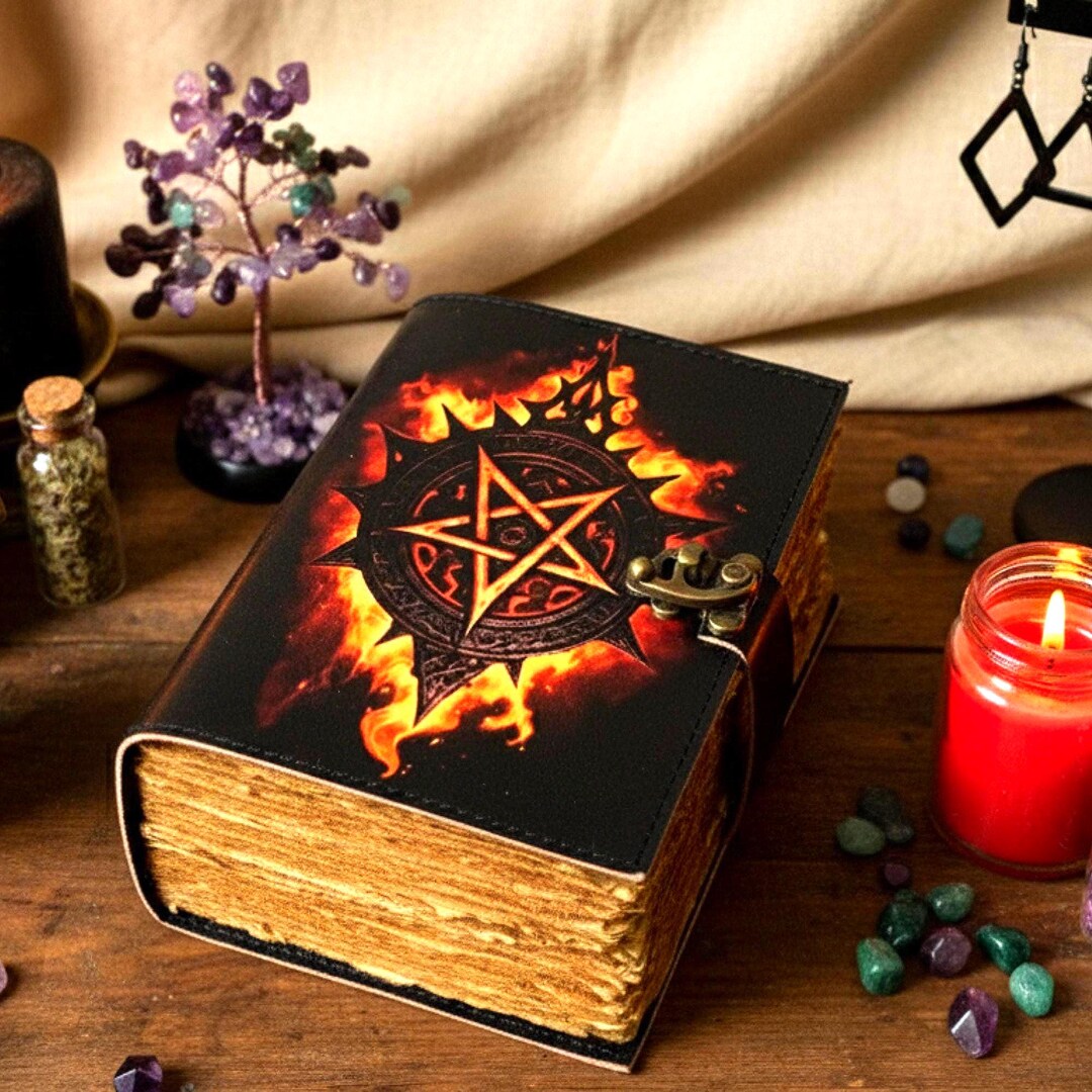 400 Book of Shadows Handmade Leather Journal | Wiccan Spell Book With ...