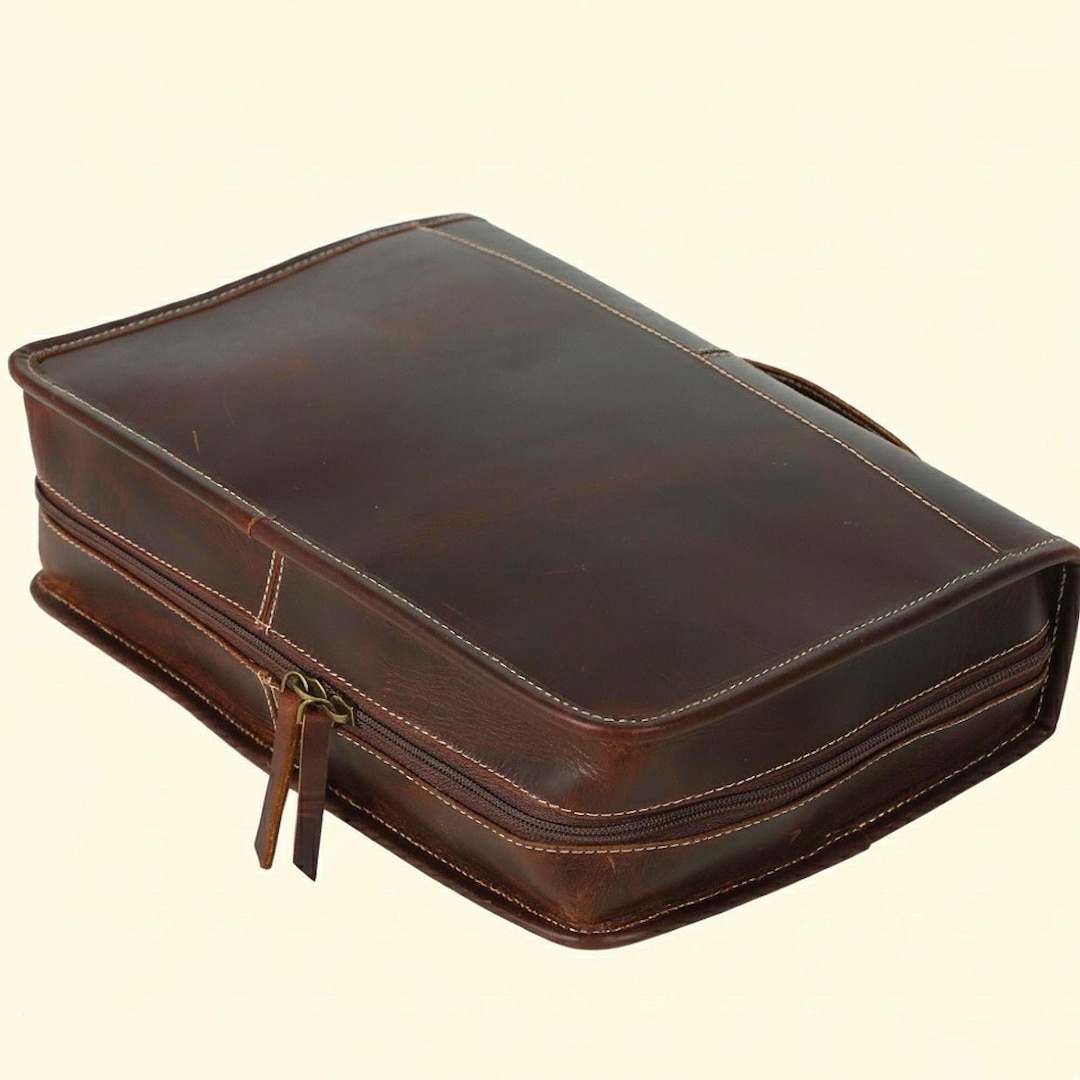Personalized Buffalo Leather Bible Cover | Zippered Case | Scripture ...