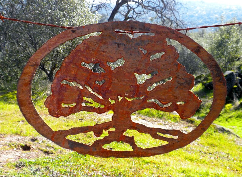Oak Tree Rusty Metal Wall Art | Etsy