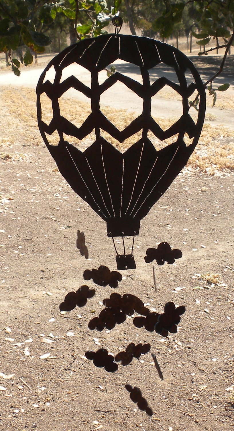 Up, up & Away ! Hot Air Balloon and Clouds Metal Wind Chime - Etsy