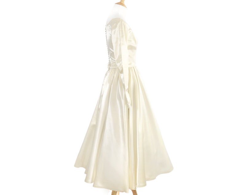 Vintage 1950s Marshall Field & Co. Ivory Satin Wedding Gown - Etsy