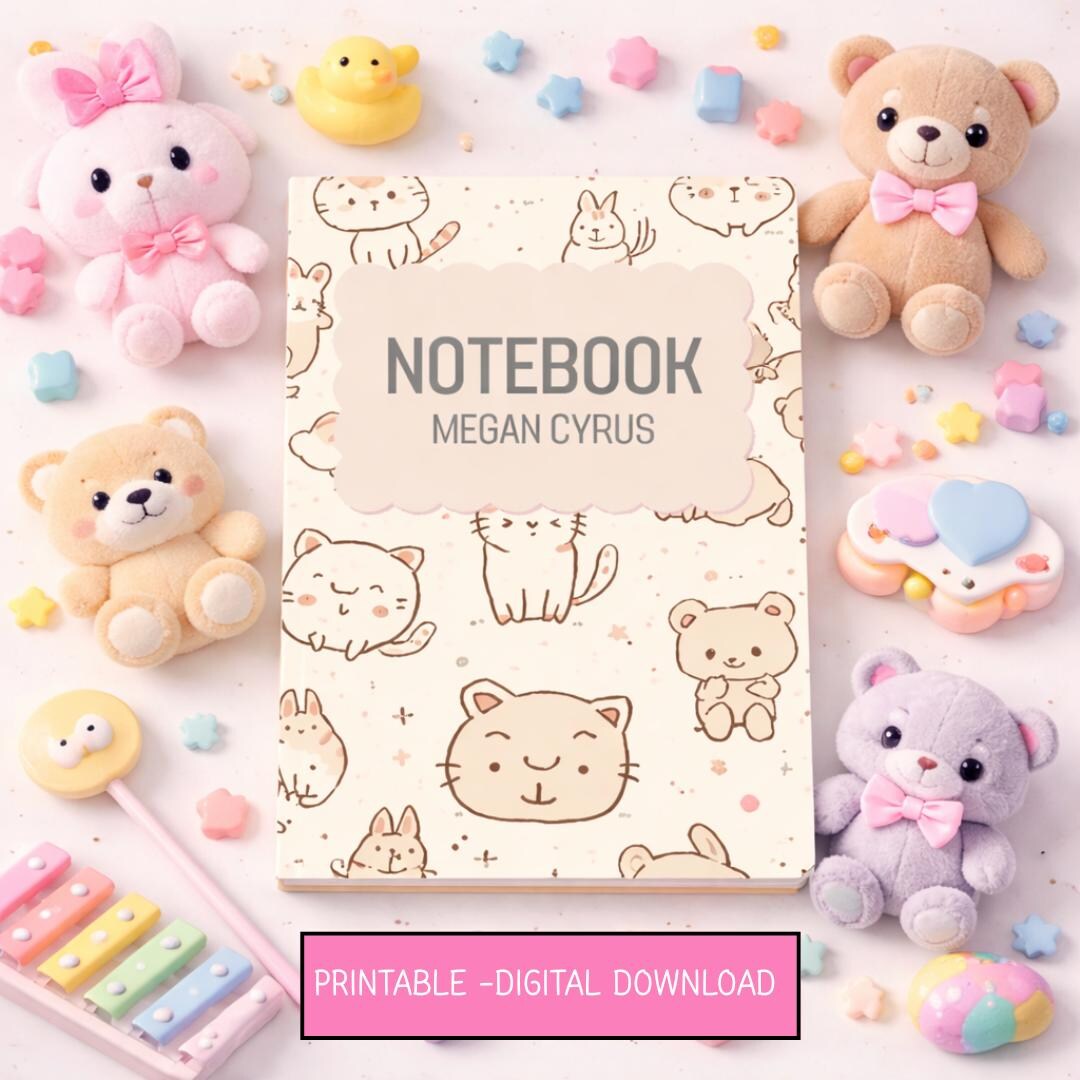 Cute Kawaii Animal Notebook Printable | Kids Digital Journal | Instant ...