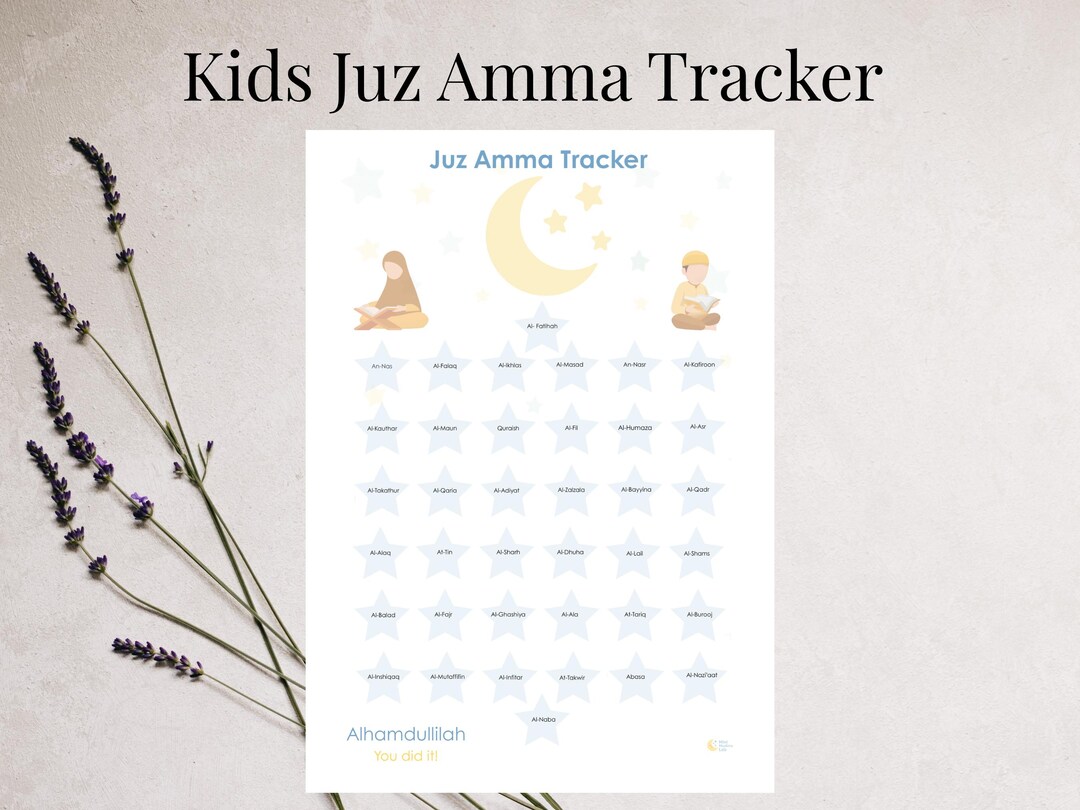 Kids Juz Amma Quran Tracker | Islamic Printable (PDF) - Etsy