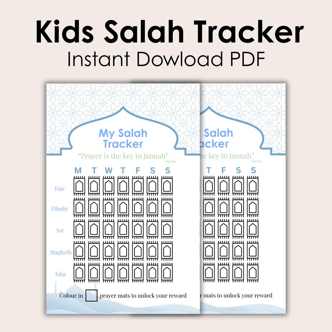 Kids Salah Tracker: Islamic Prayer Chart, Ramadan Activity (printable ...