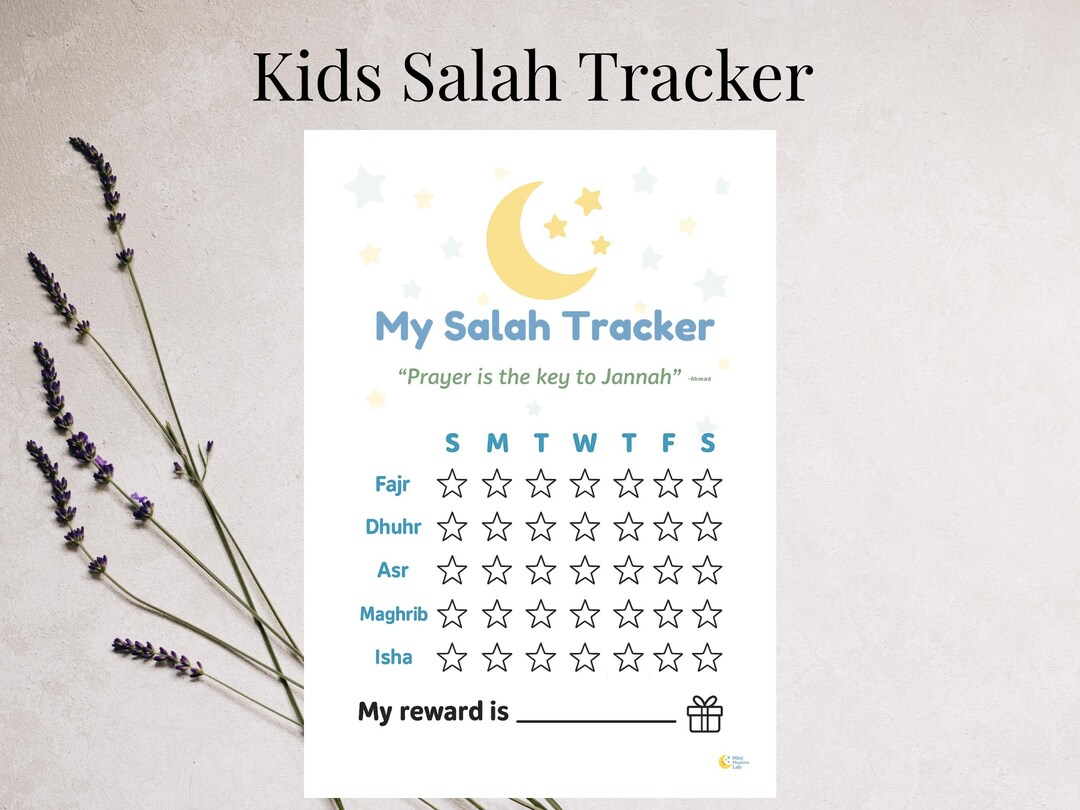 Kids Salah Tracker: Islamic Prayer Chart, Ramadan Activity (printable ...