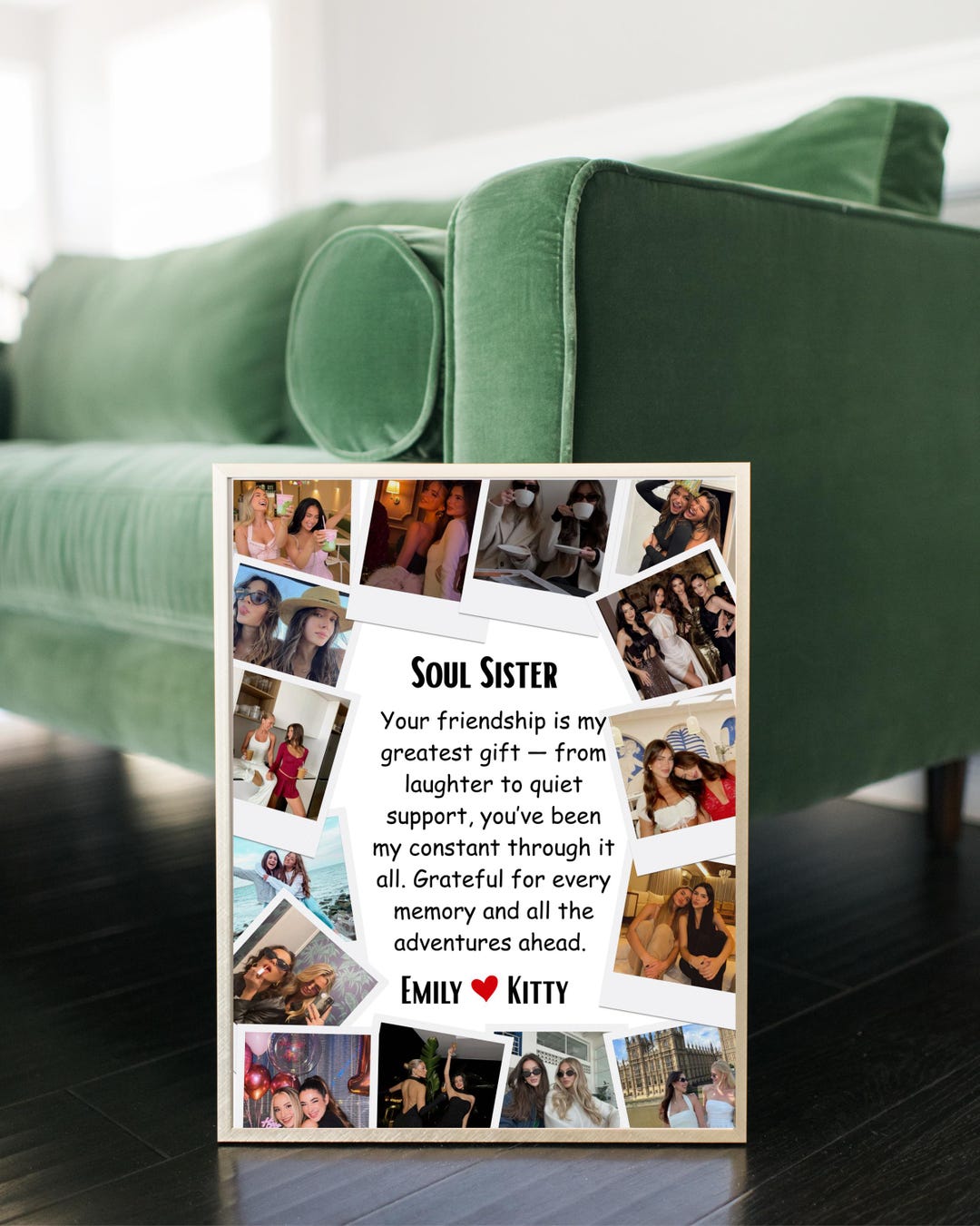 Personalized Friendship Photo Collage Print, Custom Quote Gift - Etsy