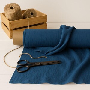 Pure Dusty Blue Linen Fabric – Modern Elegance & Sustainability 2025 - Etsy