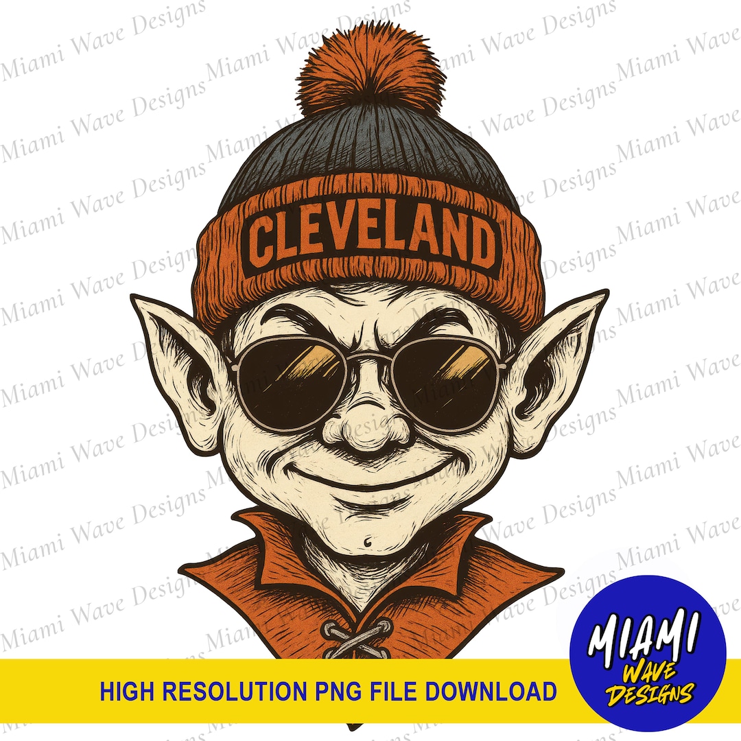 Vintage Cleveland Football Elf Mascot PNG, Retro T-shirt Design ...