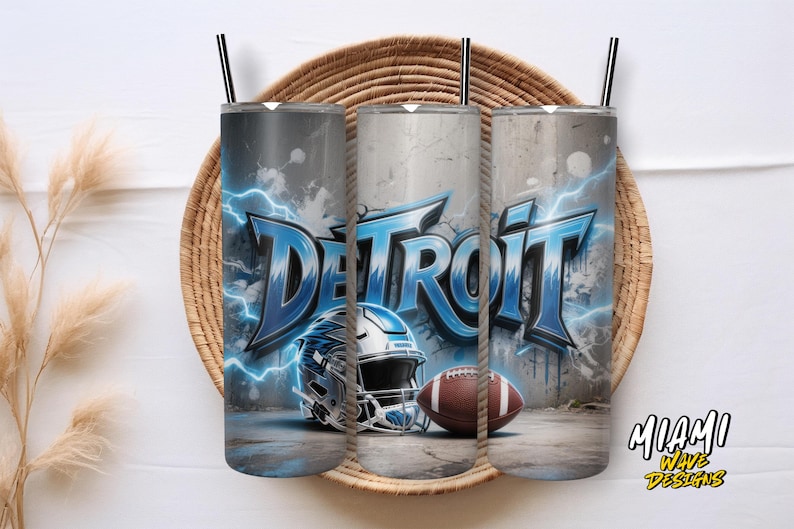 Graffiti Football Team Detroit Sublimation PNG Digital Download – 20oz ...