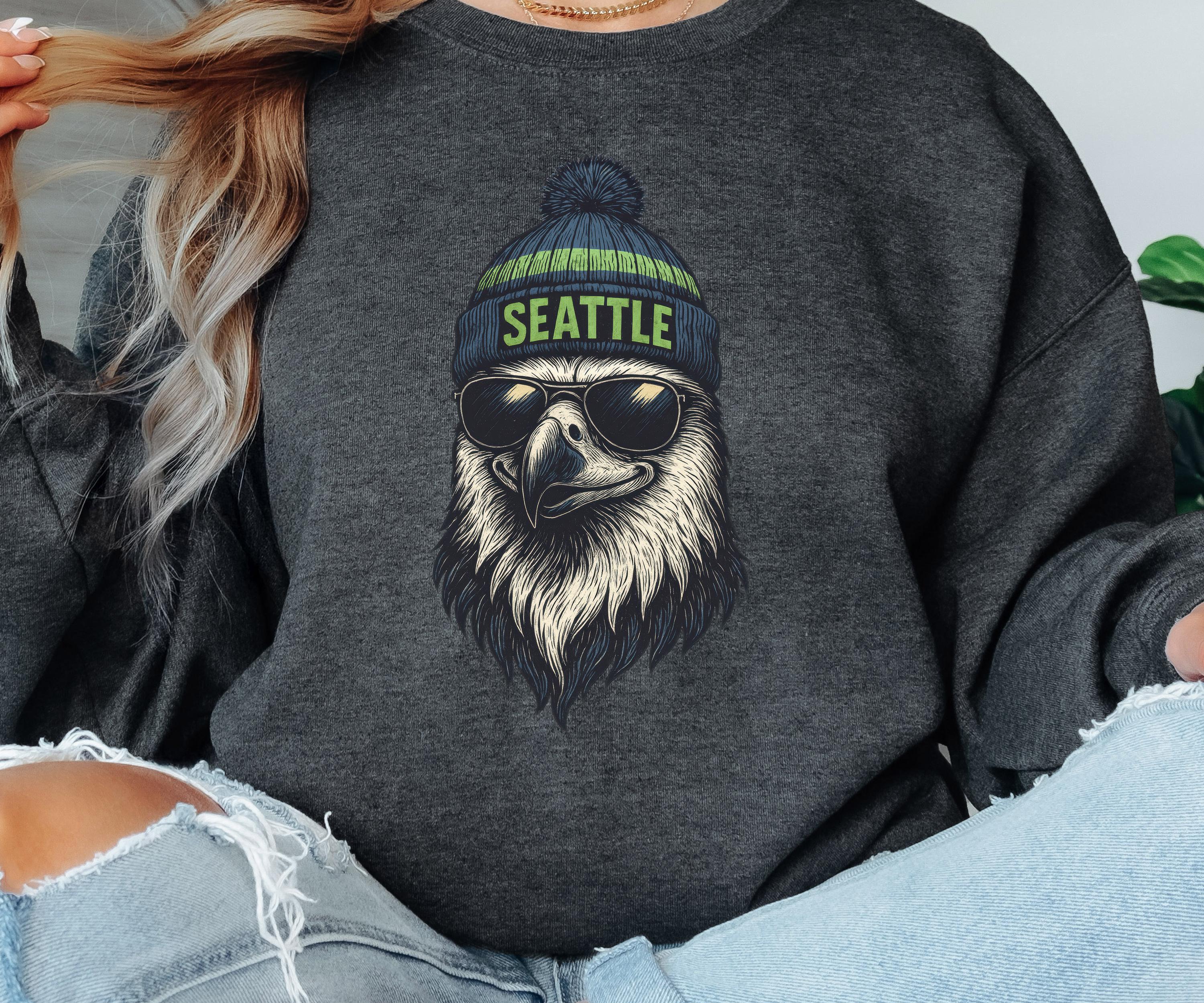Vintage Seattle Football PNG: Seahawk Mascot T-shirt Design (digital ...