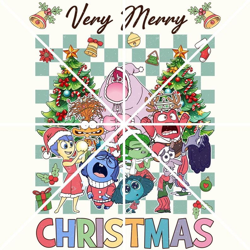 Inside Out Christmas Png, Cartoon Emotions Friends (digital Download ...