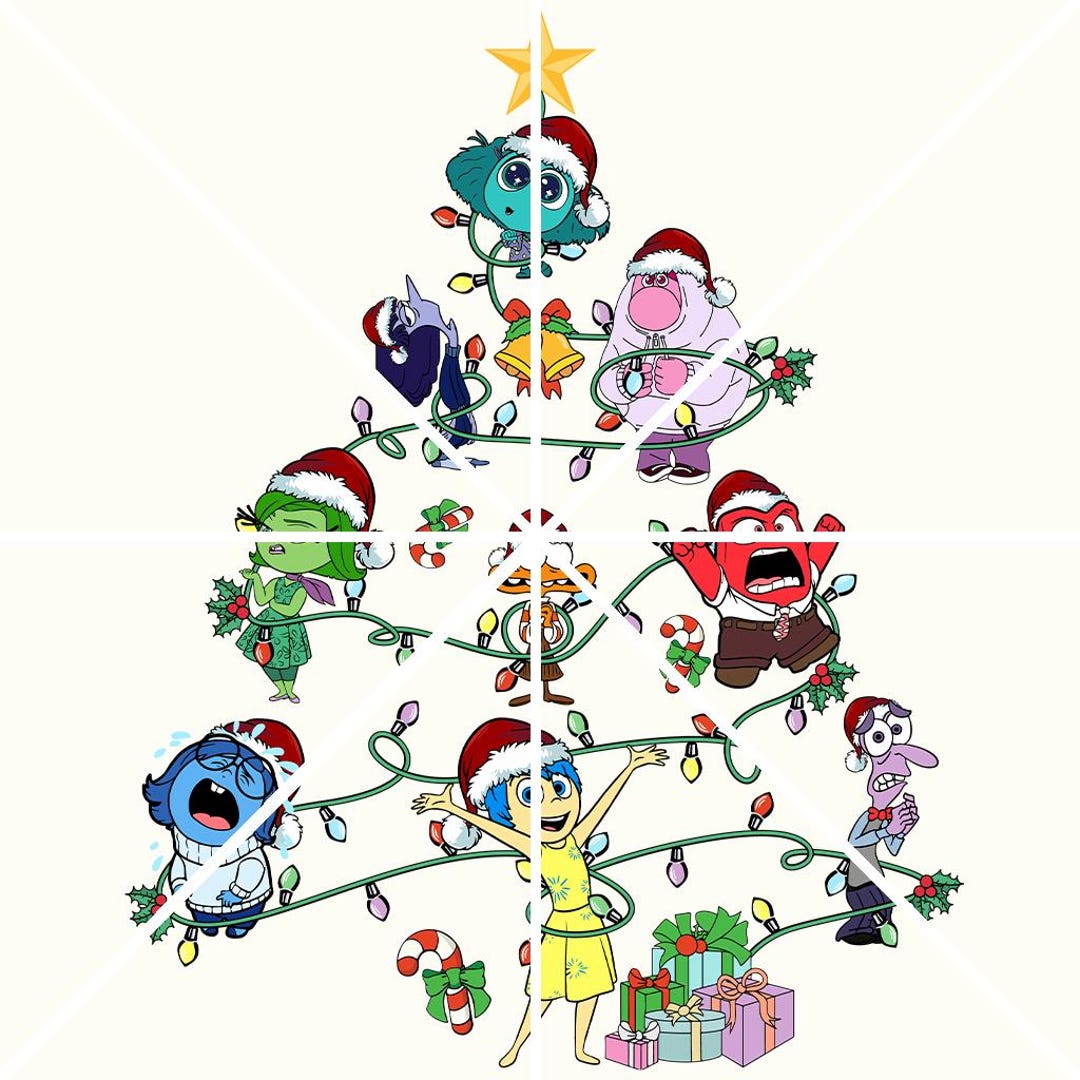 Inside Out Christmas Tree Lights PNG, Cartoon Emotions Friends (digital ...