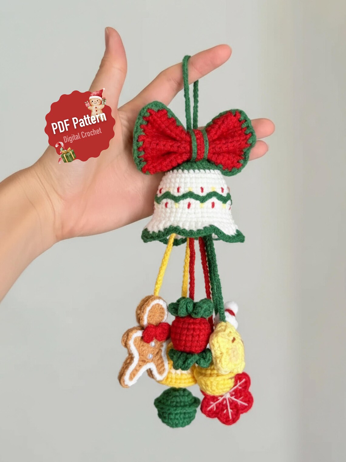 Christmas Wind Chime Crochet Pattern Festive Amigurumi Decoration PDF ...