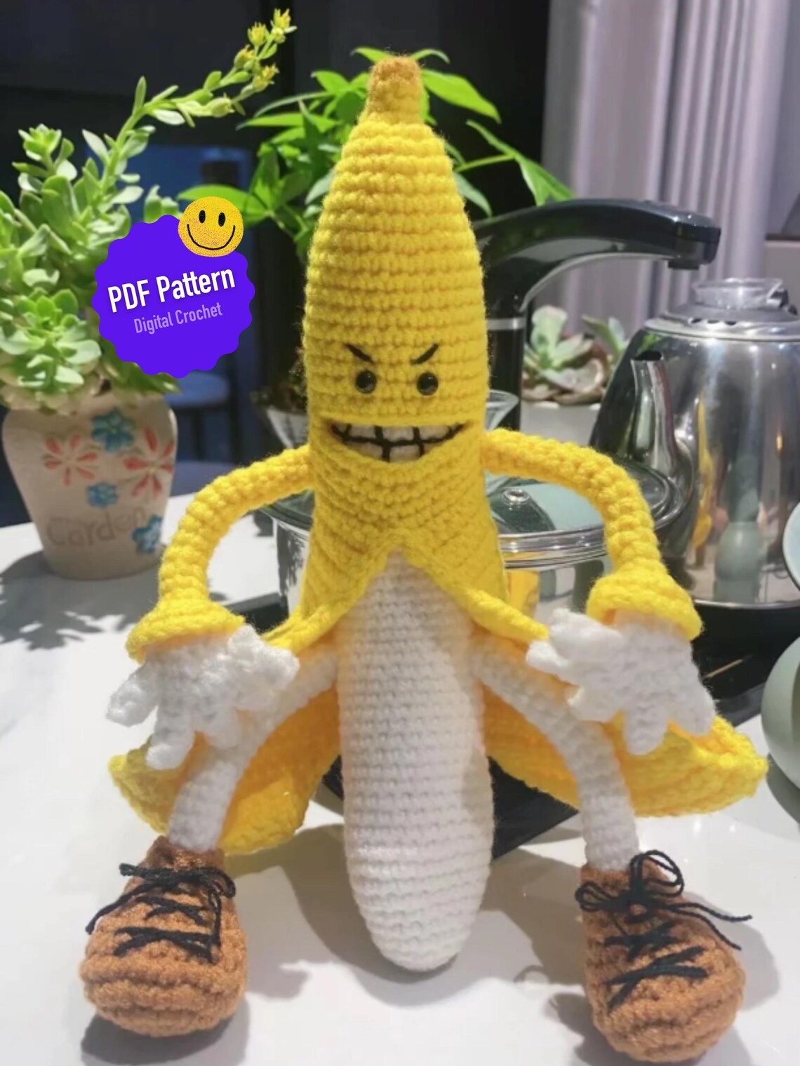 Bully Banana Amigurumi Crochet Pattern – Posable Banana Doll, Funny ...