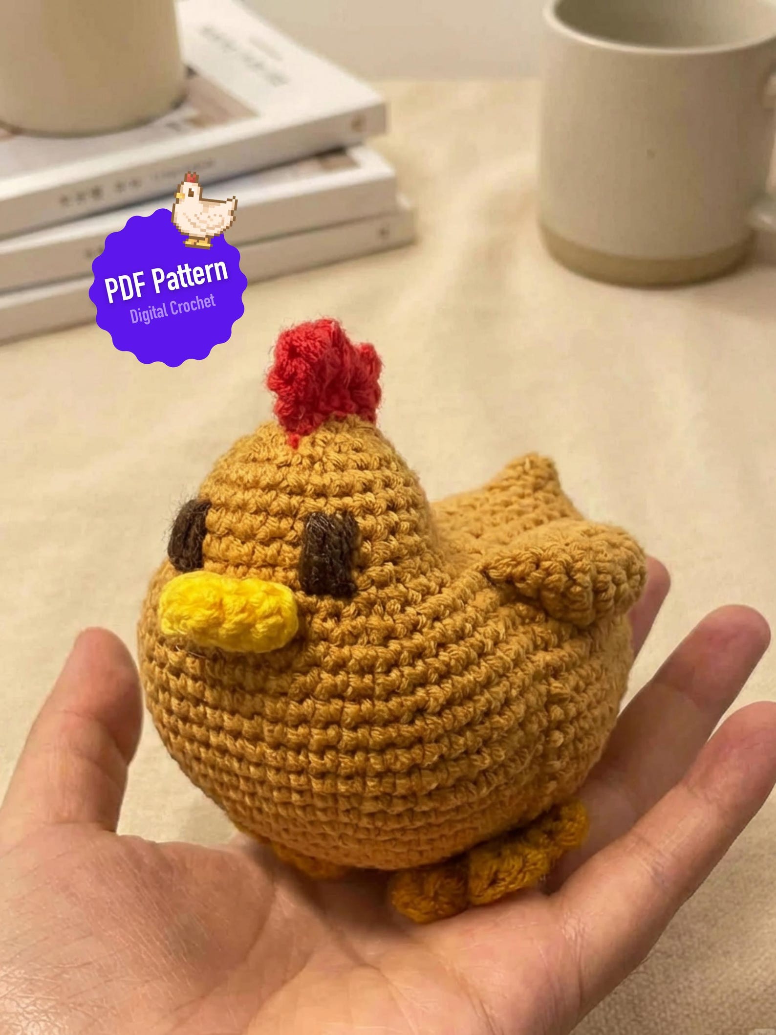 Stardew Valley Chicken Crochet Pattern | No Sew Beginner Amigurumi Farm ...